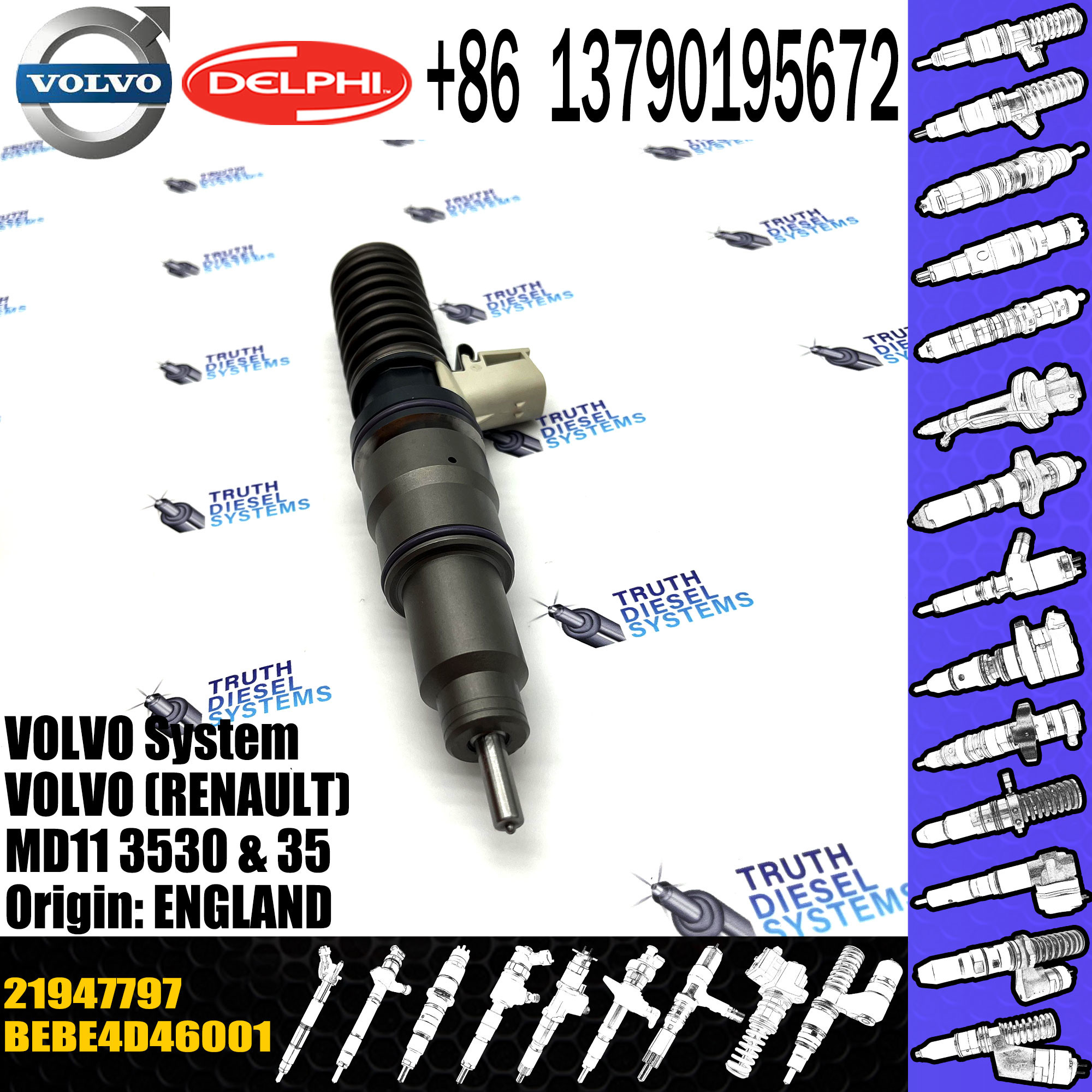 BEBE4D46001 Diesel Fuel Injector Electronic Unit Injectors 21947797 For VOL