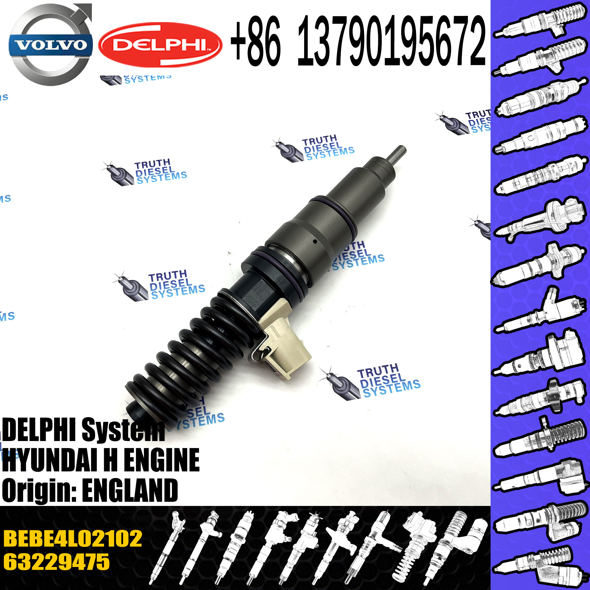 Diesel DELPHI Fuel Injector BEBE4L02001 Common Rail Injector