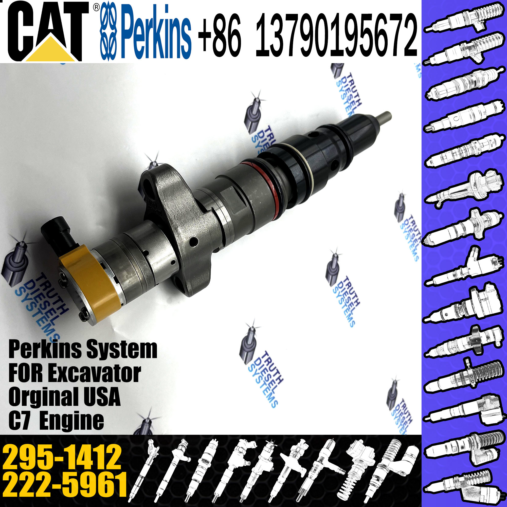 CAT C7 Engine Diesel Injector 268-1836 222-5961 Fuel Injection Pump