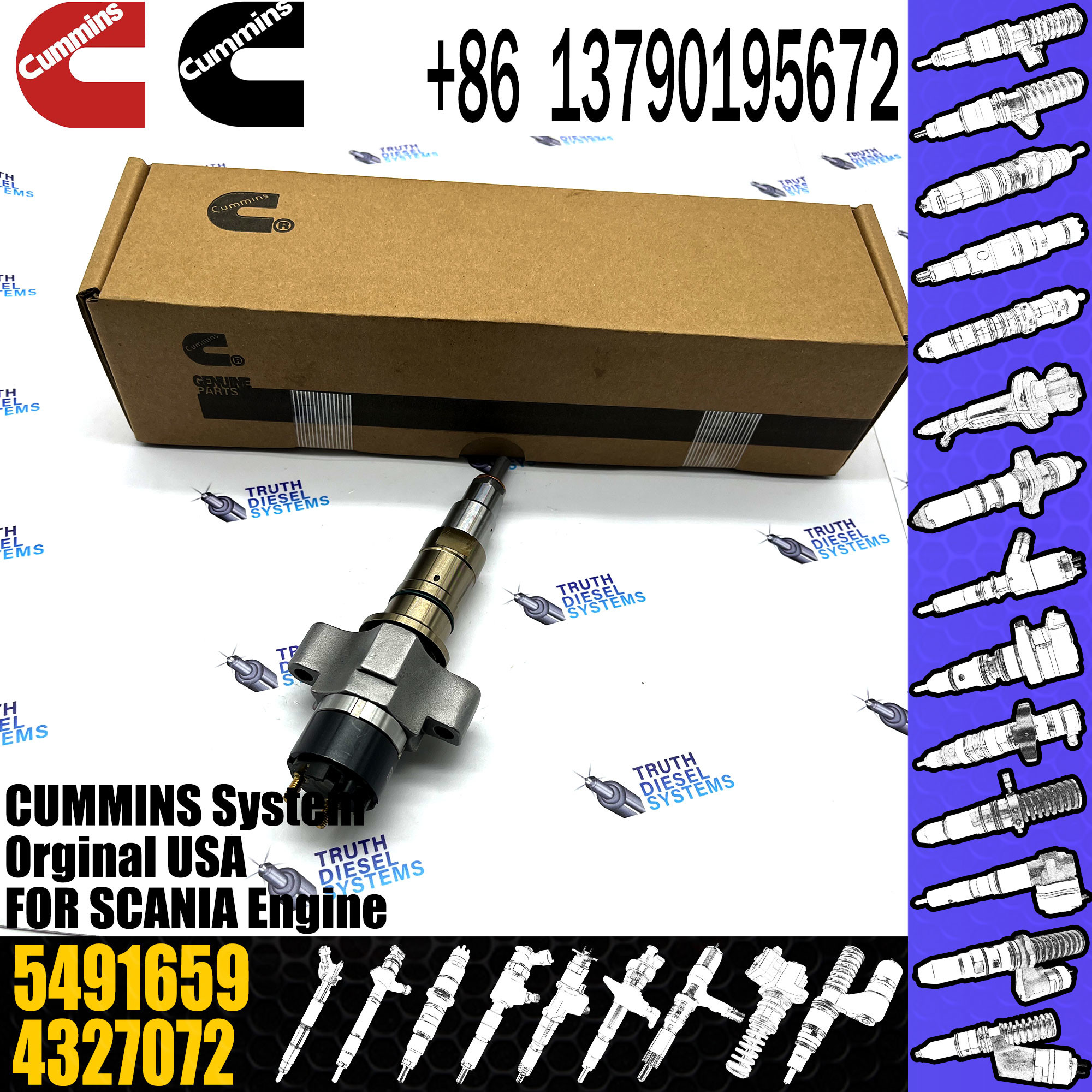Diesel Fuel Injector 4359204 5491659 For Cummins Excavator