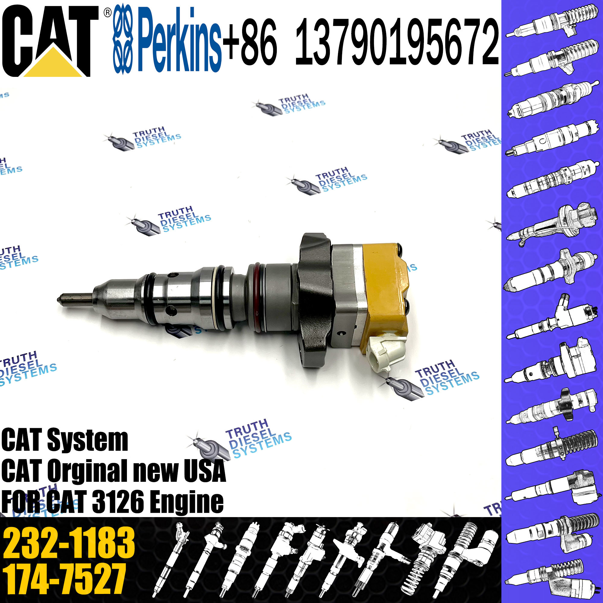 Diesel Fuel Injector 174-7526 174-7528 179-6020 153-5938 232-1171 232 ...